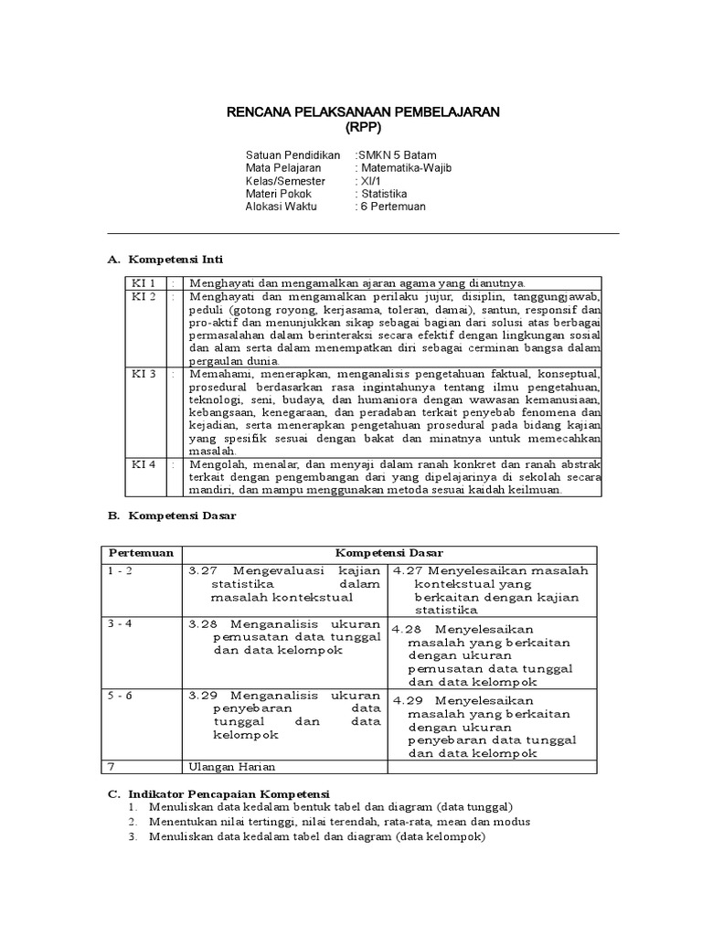 RPP Statistika | PDF