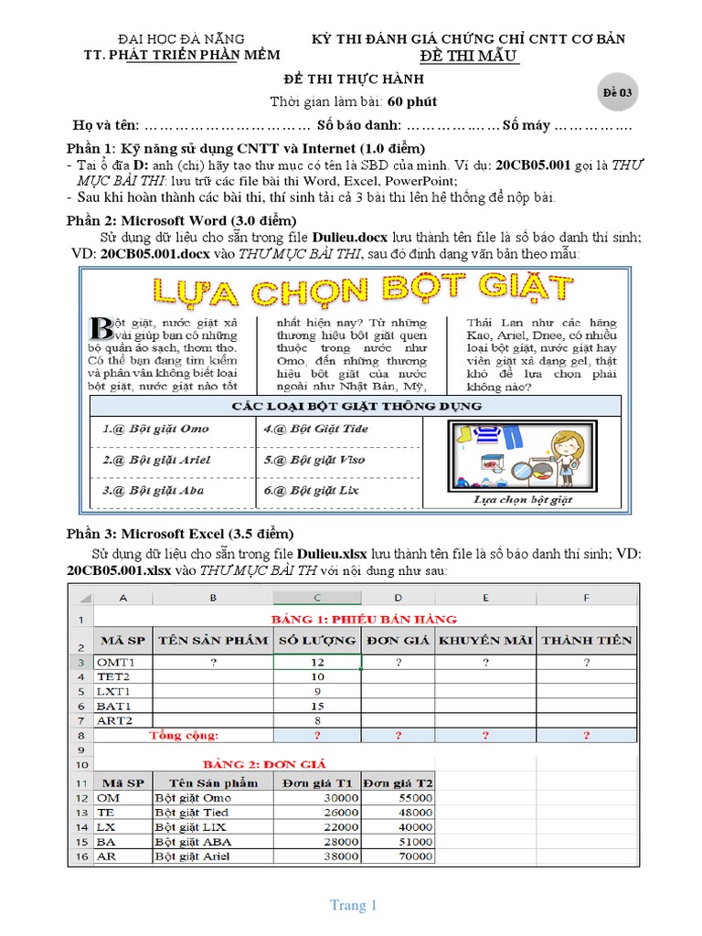 De Thi Mau CB 03 | PDF