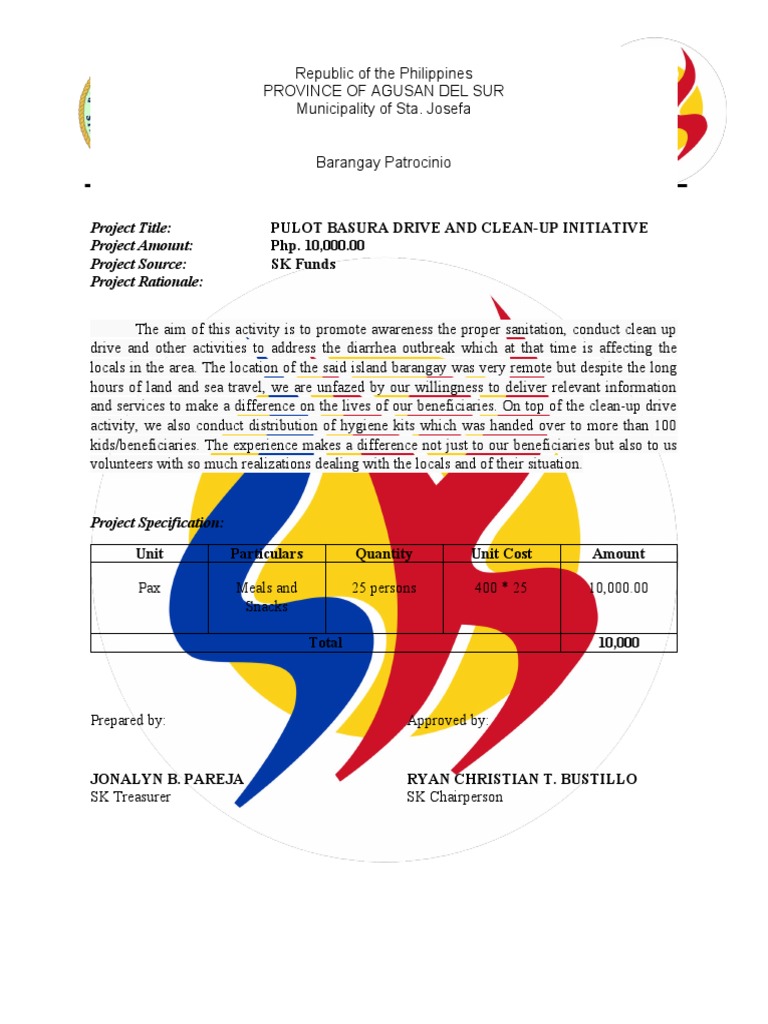 Pulot Basura Drive and Clean-Up Initiative | PDF