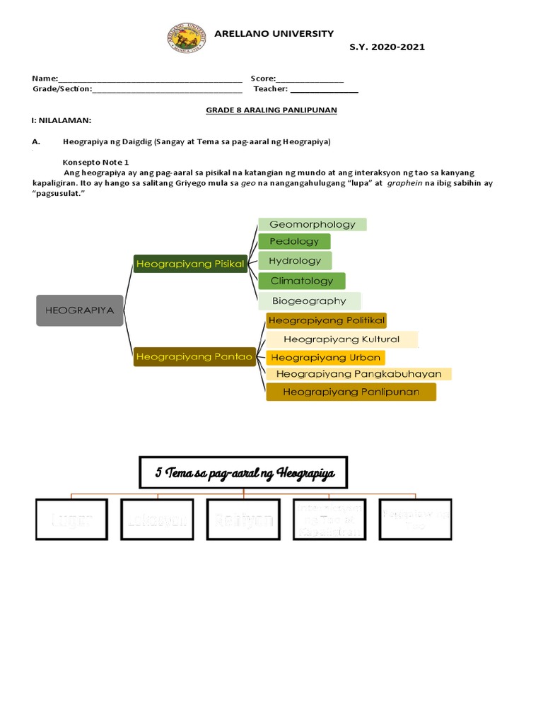 Aralin 1 Heograpiya NG Daigdig | PDF