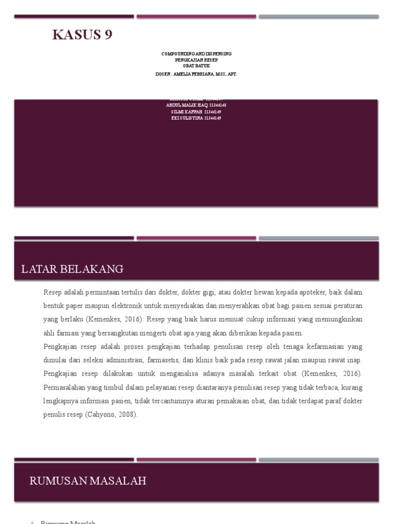 Kelompok 9 - Resep Kapsul | PDF