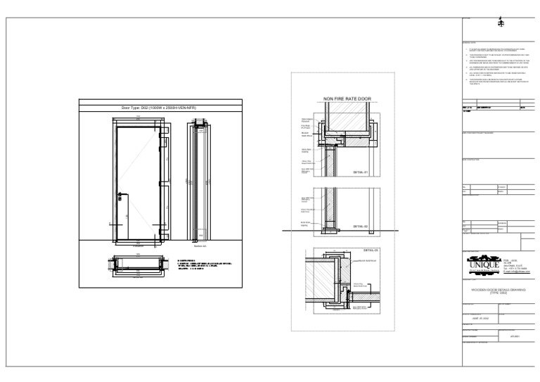 Unique: Door Type: D02 (1000W X 2500H-VEN-NFR) | PDF | Building ...