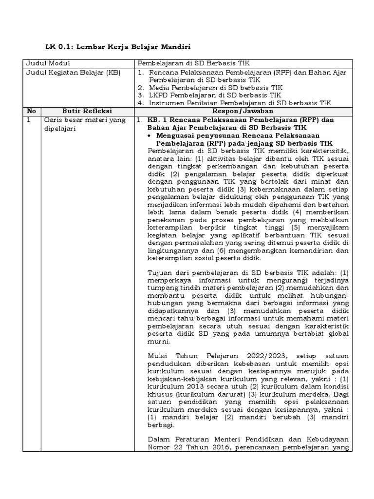 LK 0.1 Modul 6 (TIK) | PDF