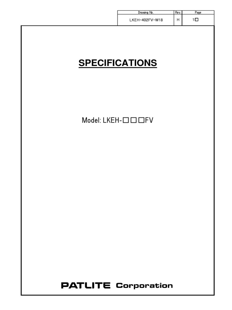 LKEH-FV - Specifications (En) | PDF | Input/Output | Mains Electricity