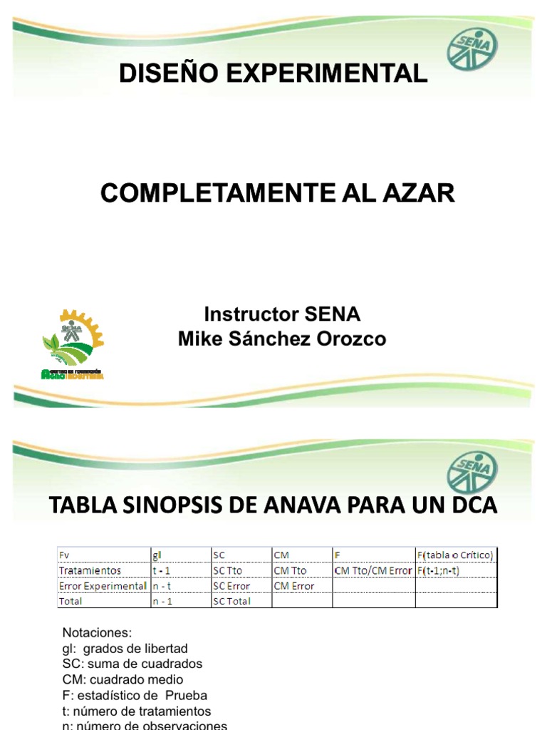 Diseño Completamente Al Azar y Bloques Al Azar | PDF