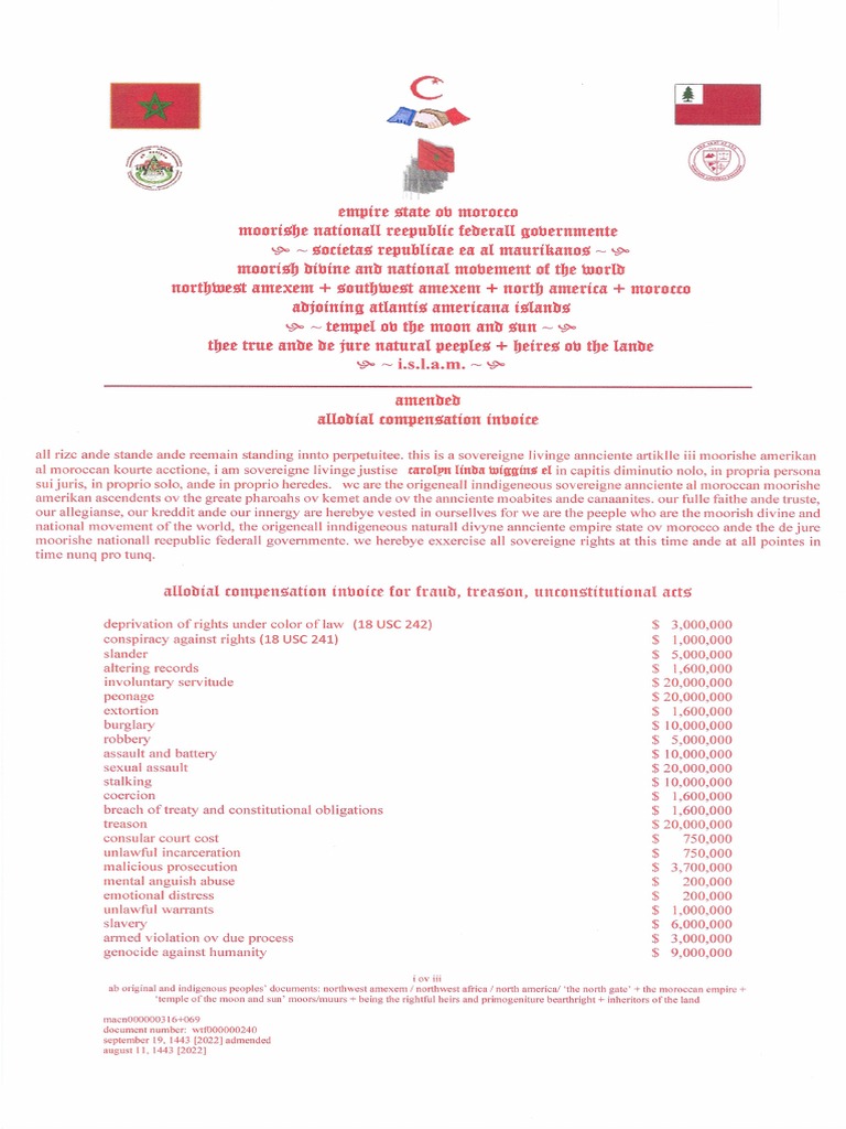 Macn000000316+069 Allodial Compensation Invoice For Carolyn Linda ...