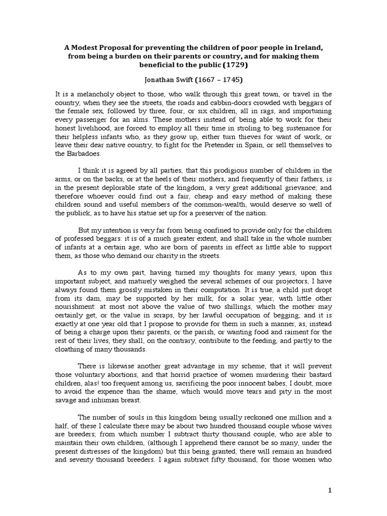 A Modest Proposal | PDF