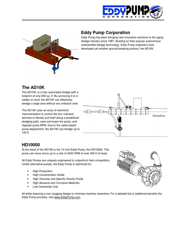 Autonomous Dredge Unmanned Eddy Pump | PDF | Pump | Dredging
