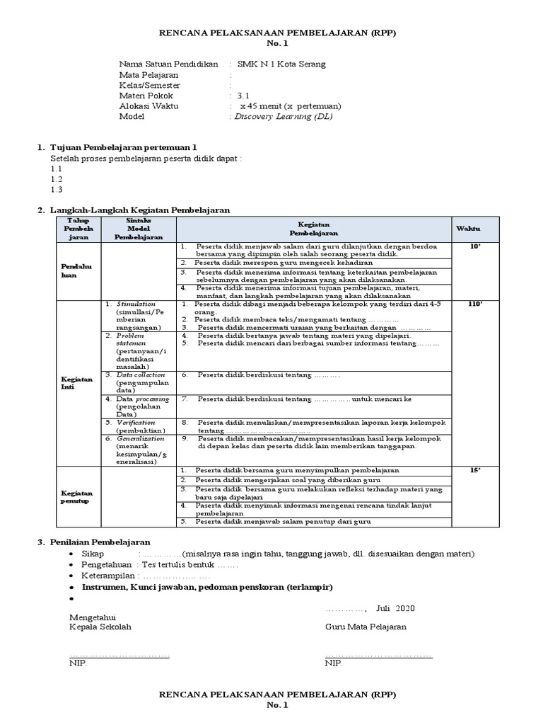 Borang RPP K13 | PDF