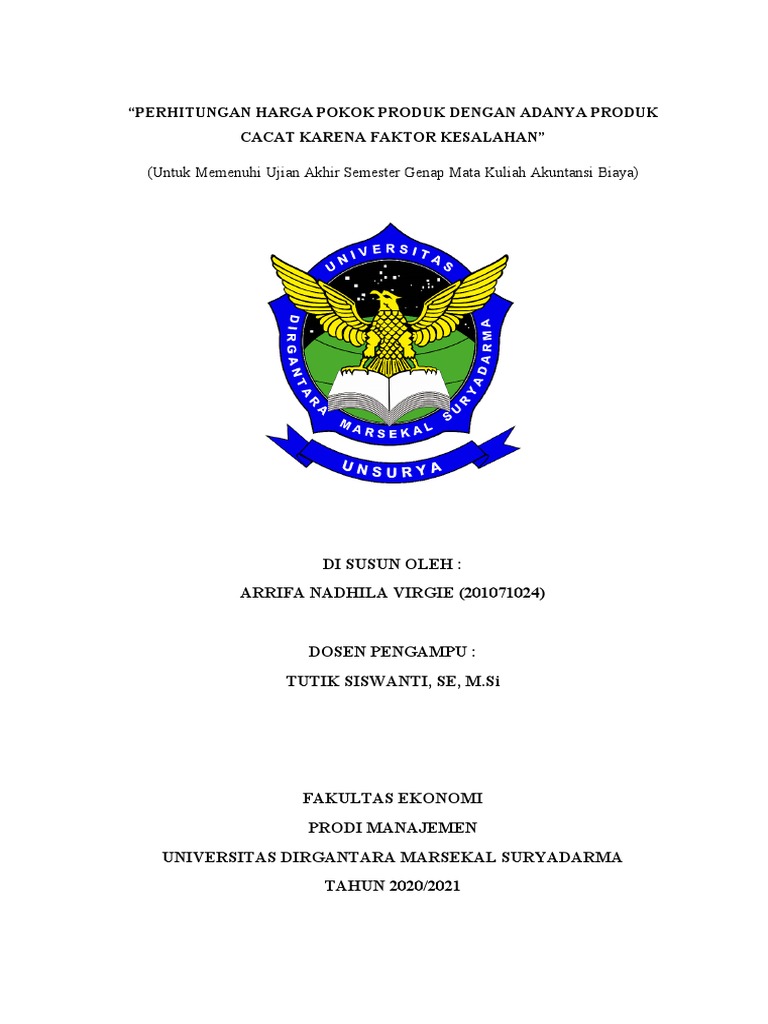 Perhitungan HPP Produk Cacat dalam Akuntansi | PDF | Teknologi & Rekayasa