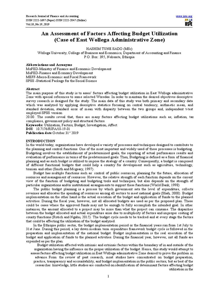 Buget Utilization Research | PDF | Errors And Residuals | Economies