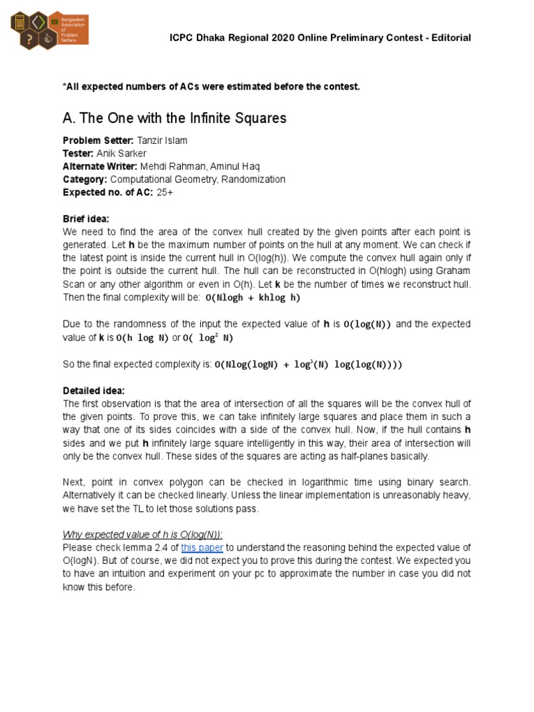 ICPC 2020 Editorial for Programmers | PDF | Logarithm | String (Computer Science)