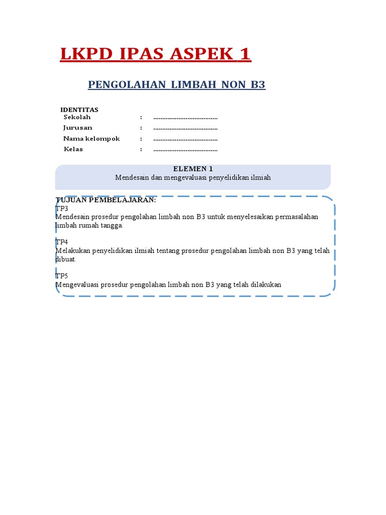LKPD Pengolahan Limbah Non B3 SMK Kelas X | PDF | Seni | Komputer