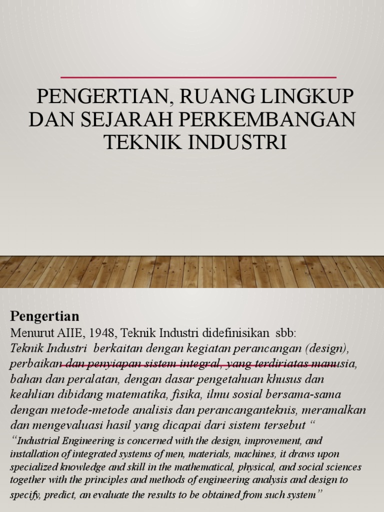 Sejarah dan Ruang Lingkup Teknik Industri | PDF