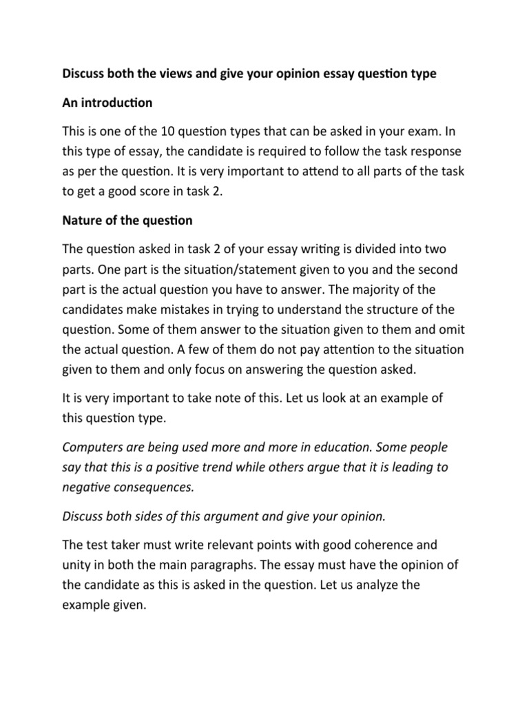 Article - Discuss Both Views With Opinion | PDF | Essays | Question