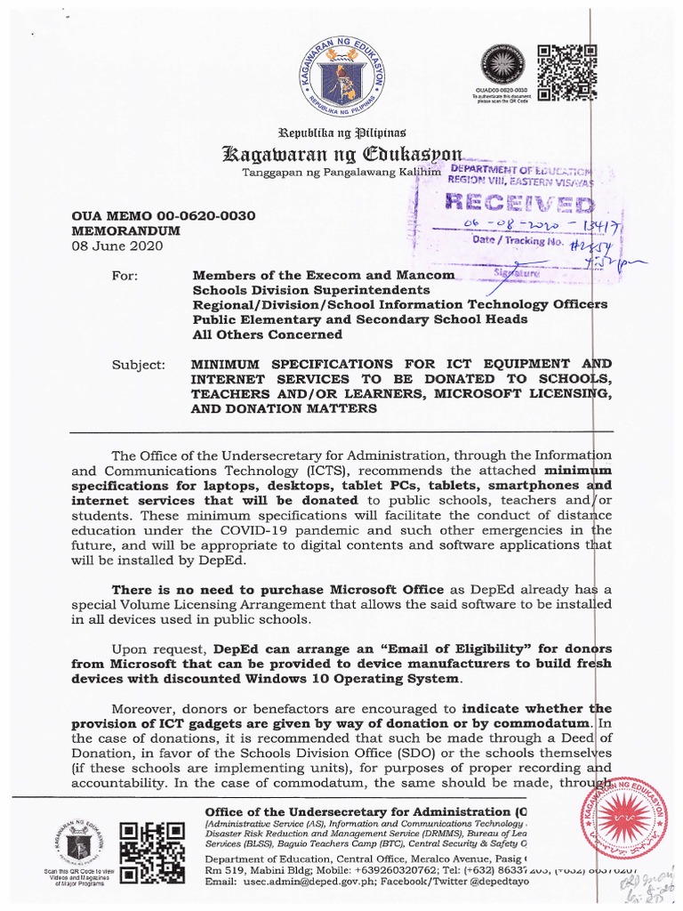 Oua Memo 00 0620 0030 | PDF | Laptop | Tablet Computer