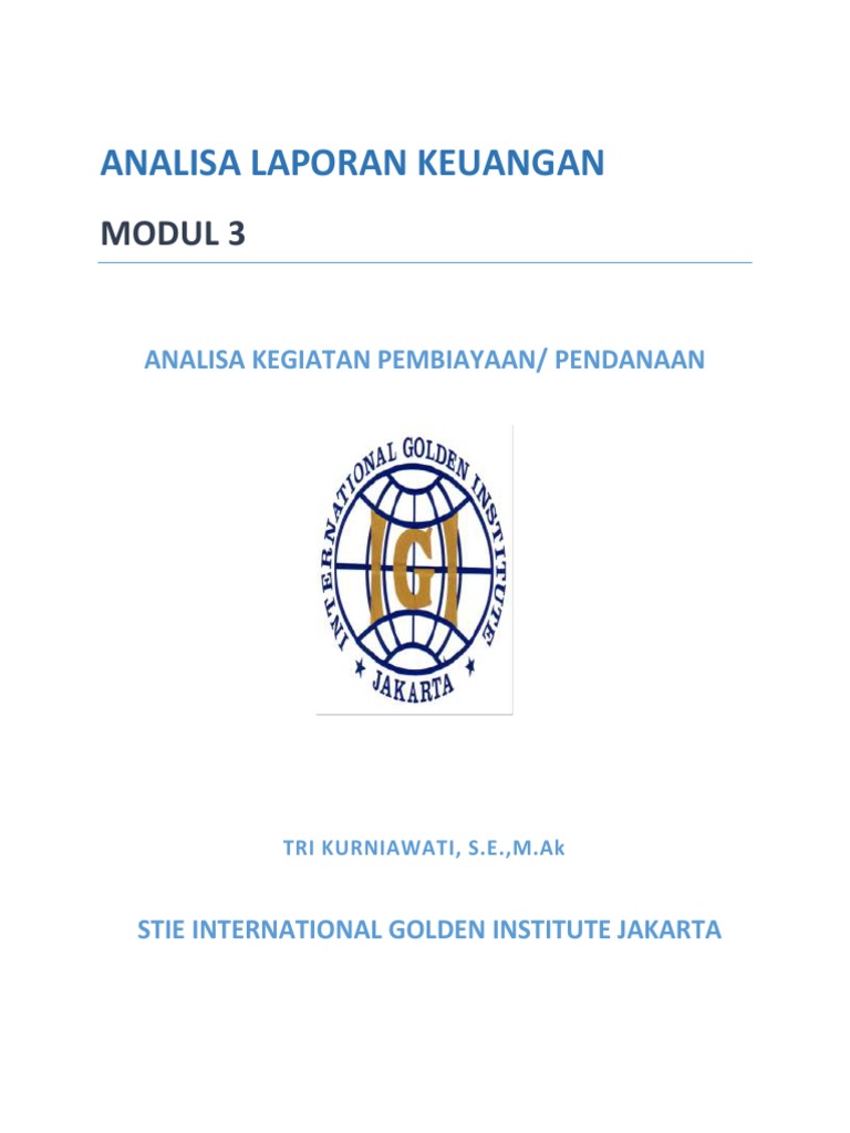 Modul 3. Alk - Analisa Kegiatan Pembiayaan (Bab 3) | PDF