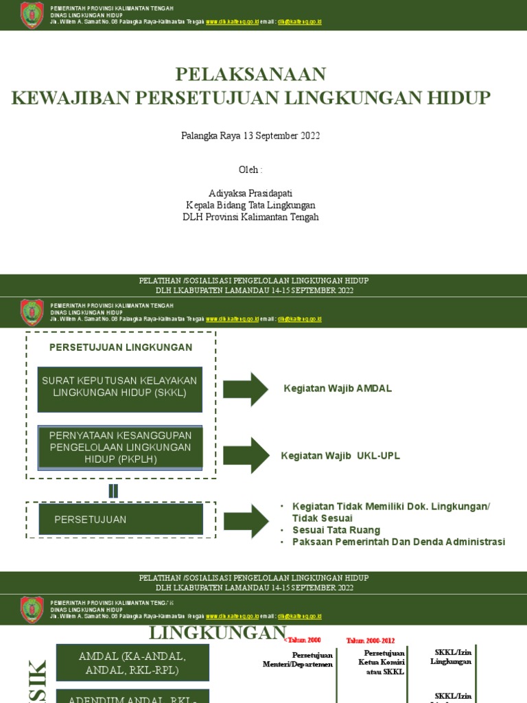 Pelaksanaan Kewajiban Persetujuan Lingkungan | PDF