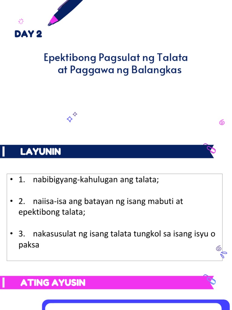 Talata at Balangkas | PDF