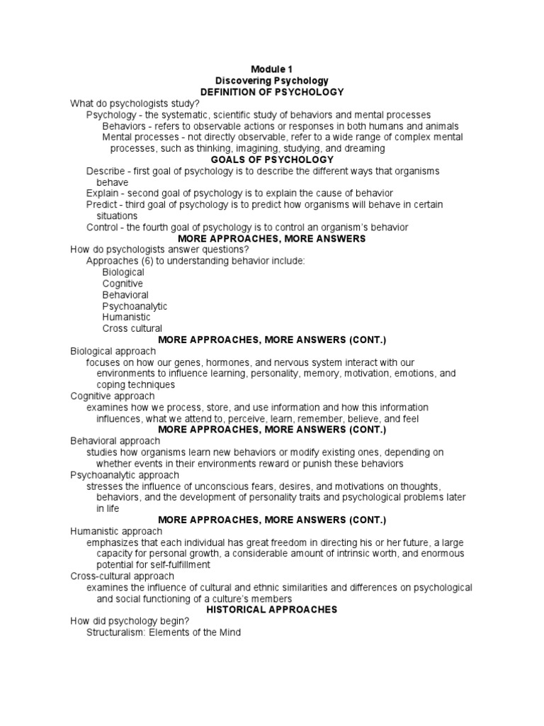 An Introduction to the Field of Psychology: Exploring its Goals ...