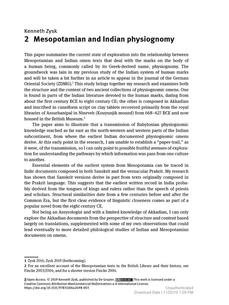 (9783110642698 - Visualizing The Invisible With The Human Body) 2. Mesopotamian and Indian ...