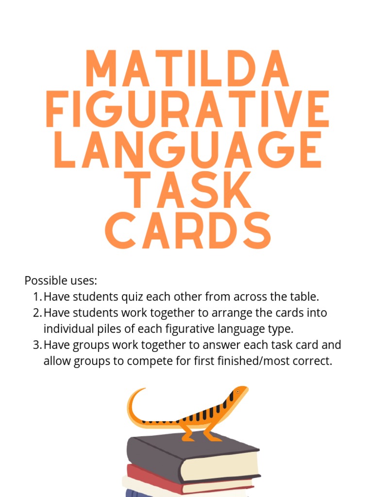 Matilda Figurative Language Task Cards | PDF | Linguistics