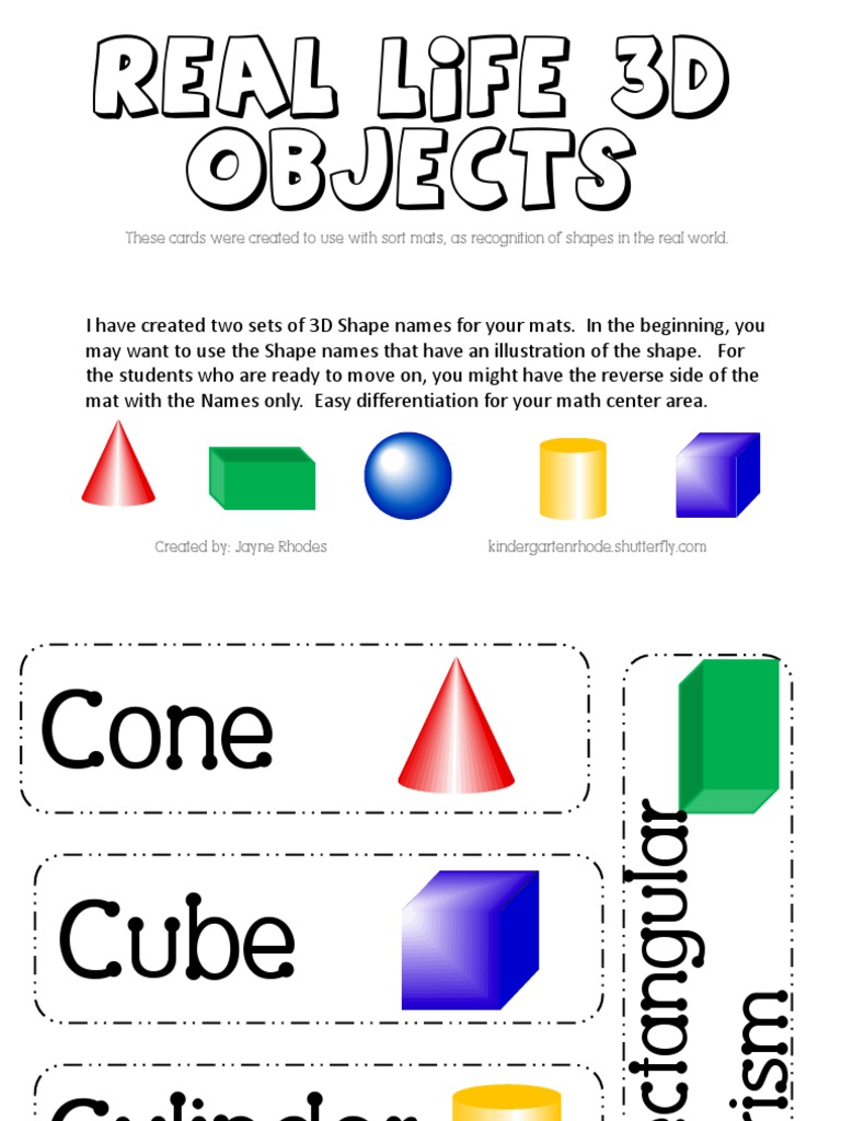 Real Life 3D Shape Playing Cards | PDF