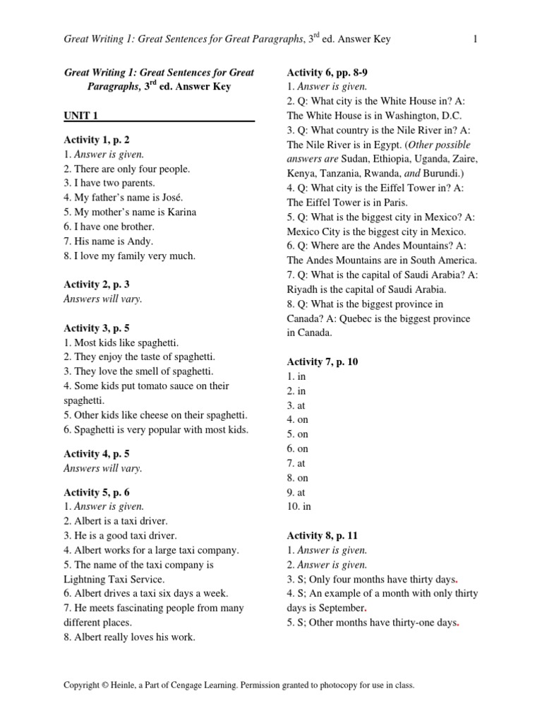 Pdfslide - Tips - Great Writing 1 Great Sentences For Great Paragraphs ...