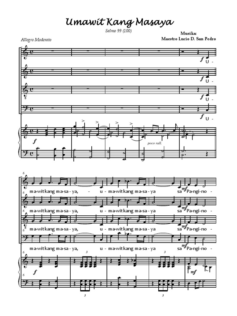 Umawit Kang Masaya VOCAL With Accomp | PDF