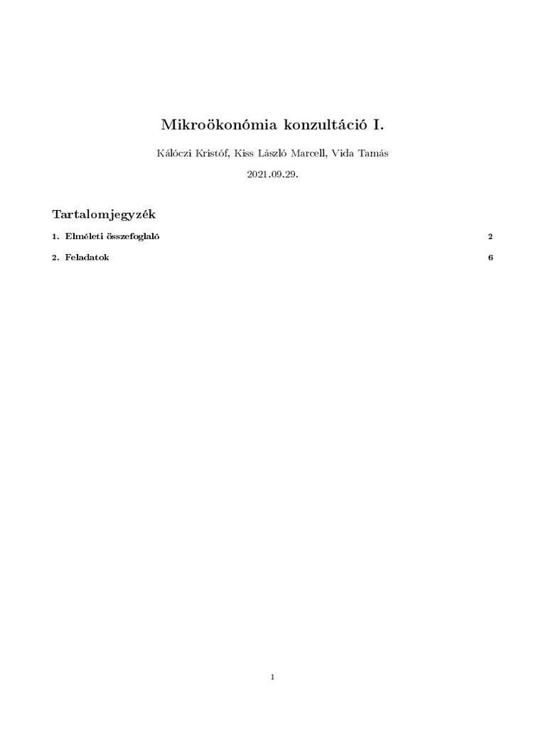 Konzi-Alapok, Költségvetési Korlát | PDF