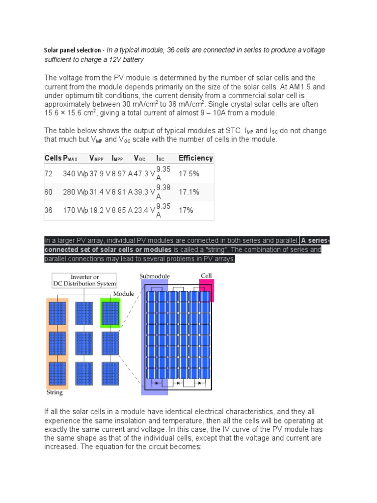 Solar Panel Selection | PDF | Power Inverter | Photovoltaics Solar Panel Selection | PDF | Power Inverter | Photovoltaics