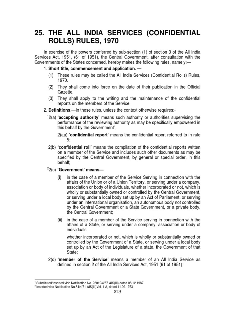 Revised AIS Rule Vol I Rule 25 1 | PDF | Performance Appraisal | Decision Making