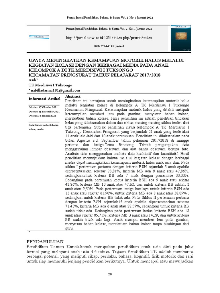 Kolase Tingkatkan Motorik Halus Anak | PDF | Kesehatan Holistik