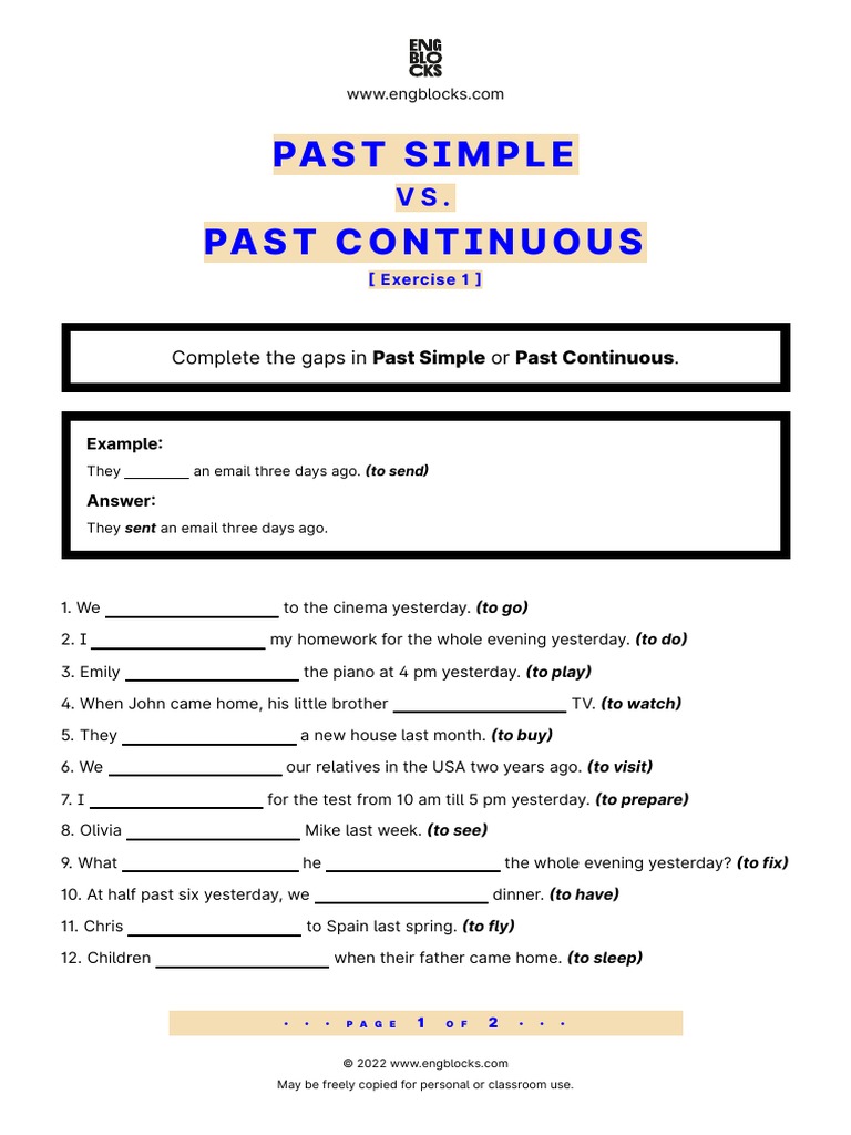 Past Simple Vs Past Continuous | PDF