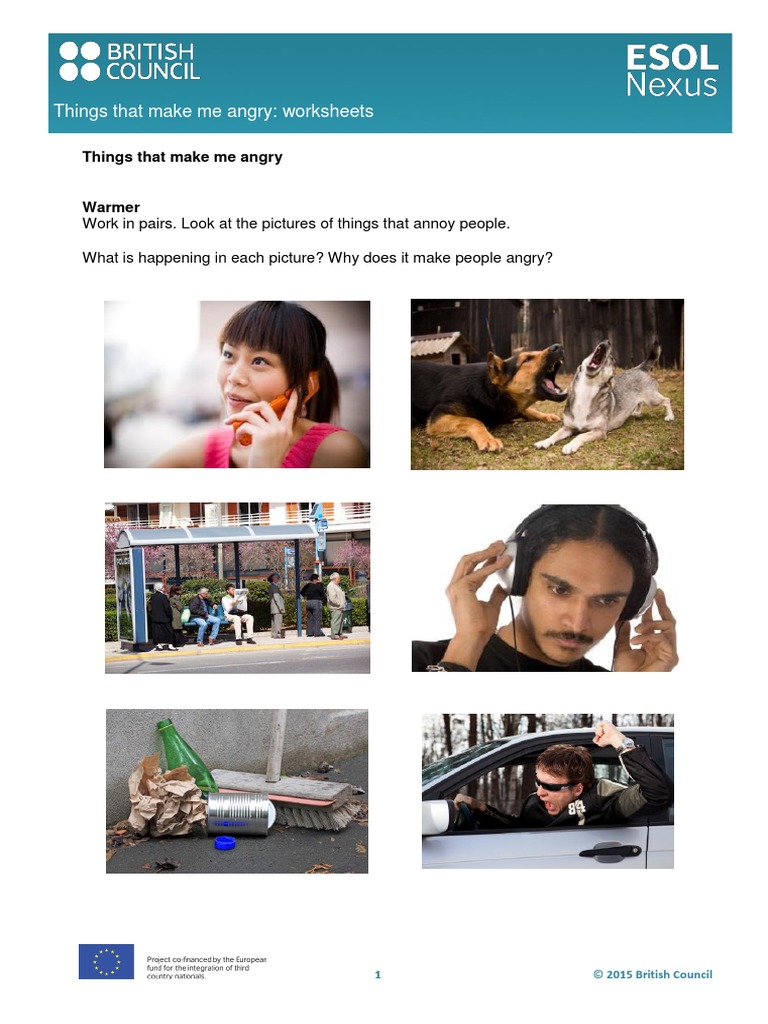 Things that make me angry_worksheets | PDF