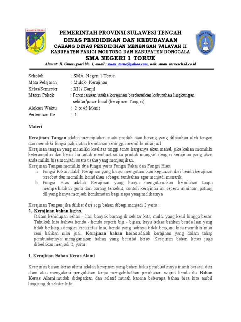 Materi Mulok Kelas XII | PDF