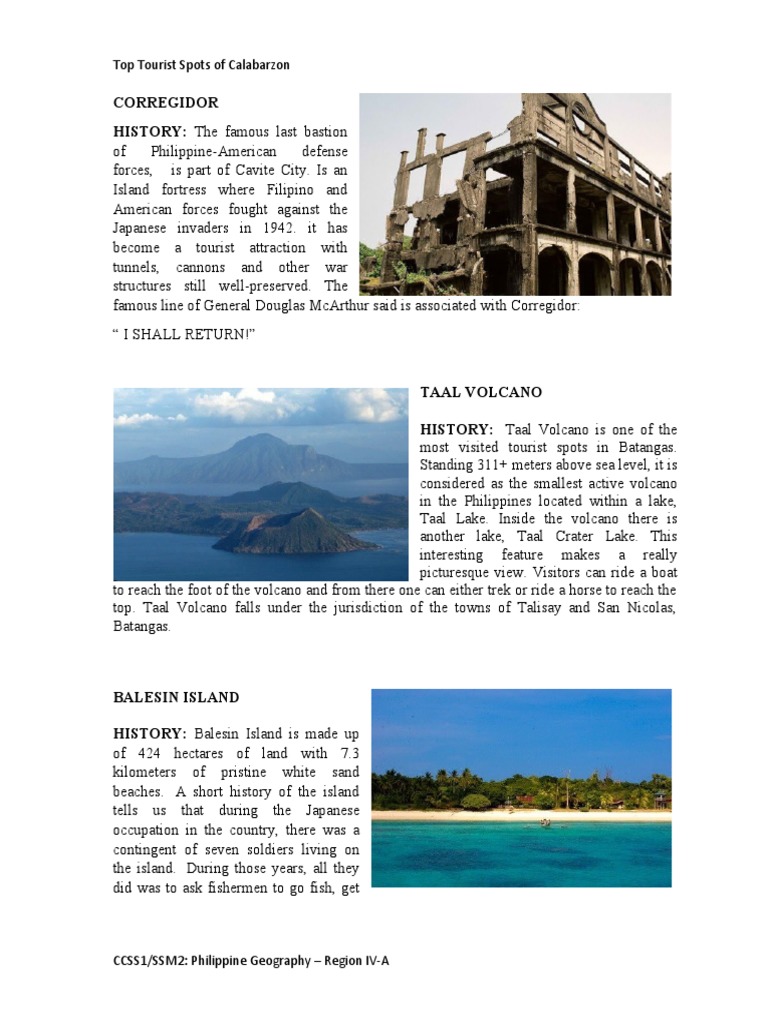 Region IV-A - Tourist Spots | PDF