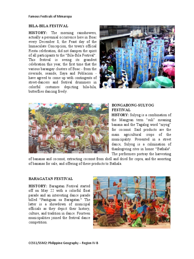 Region IV-B - Festivals | PDF | Festival