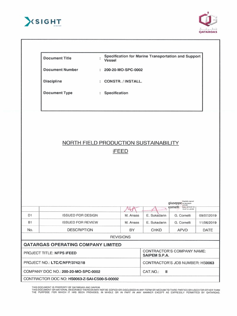 200 20 Mo SPC 0002 - D1 | PDF | Specification (Technical Standard) | Transport