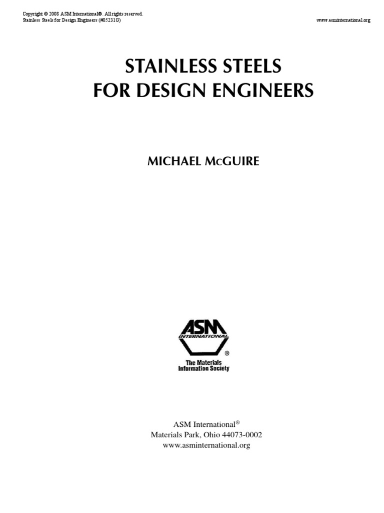 Stainless Steels For Design Engineers | PDF | Stainless Steel | Steel
