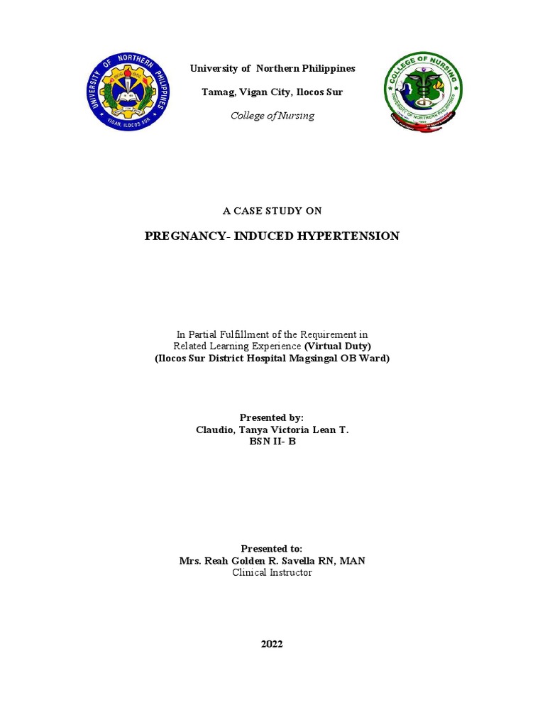 Claudio Case Study of Pregnancy Induced Hypertension | PDF | Alanine ...