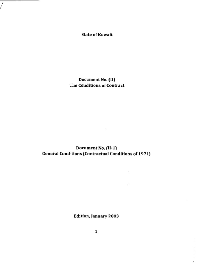 General Conditions of Contract MPW Kuwait en 2003 | PDF | Liability ...