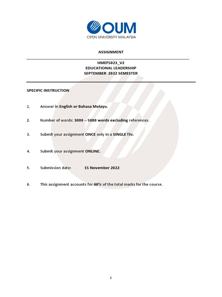 Assignment HMEF5023 - V2 Educational Leadership September 2022 Semester | PDF | Screenshot ...