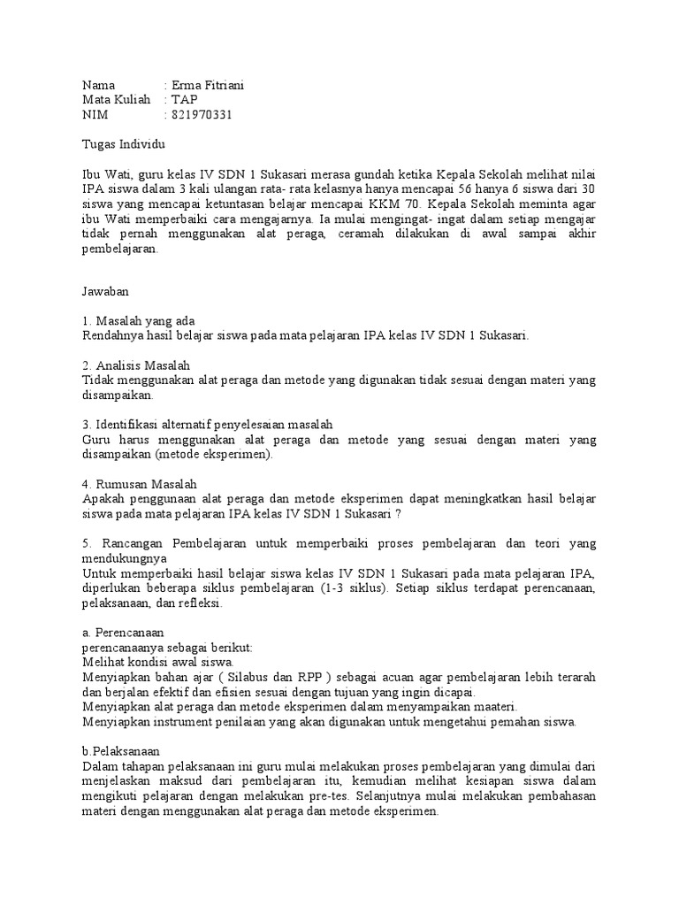 Tugas Tap | PDF | Karier & Perkembangan