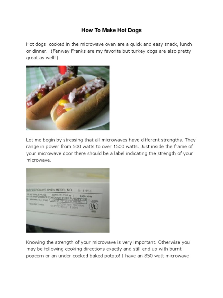 How To Make Hot Dogs | PDF