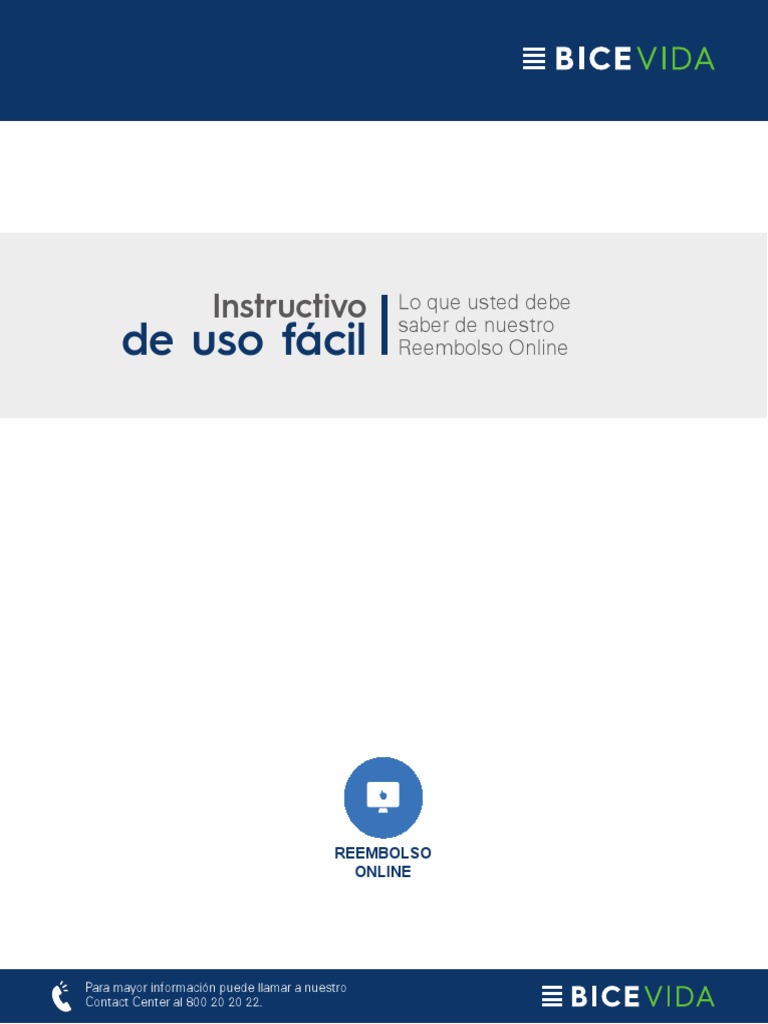 INSTRUCTIVO - USO - REEMBOLSO WEB y APP BICEVIDA | PDF | Aplicación movil | Red mundial