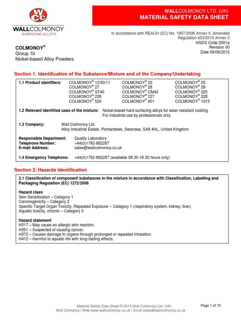 59 - 60 - COLMONOY Group 1b Nickel-Based Alloy Powders | PDF ...