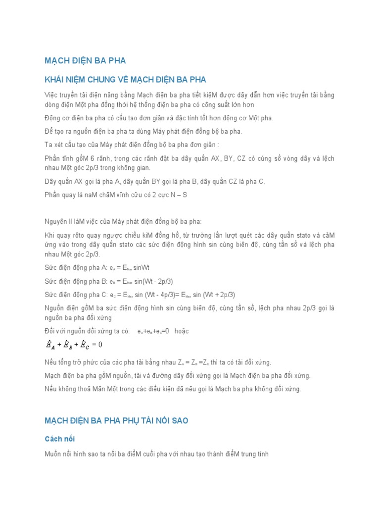 MẠCH ĐIỆN BA PHA | PDF