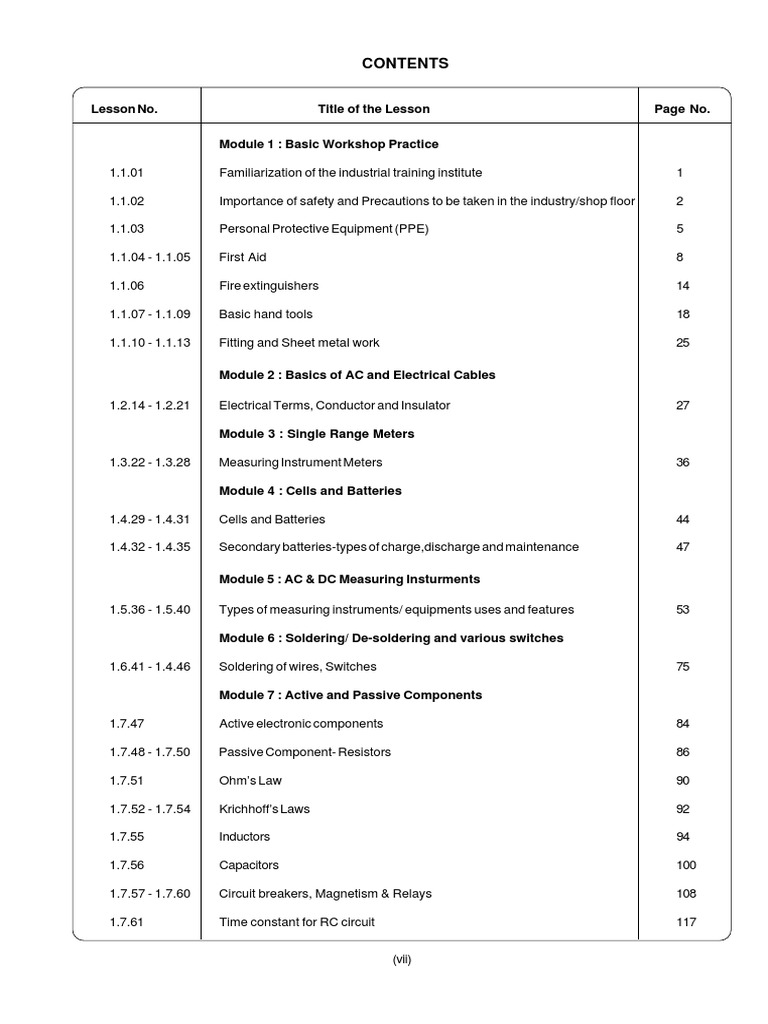 Electronics Mechanic Theory 1st Year | PDF | Electric Charge | Electric Power
