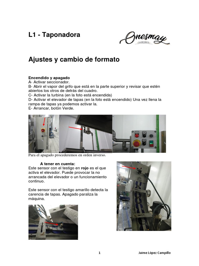 Ajustes Y Mantenimiento De Taponadora PDF Tornillo Bienes